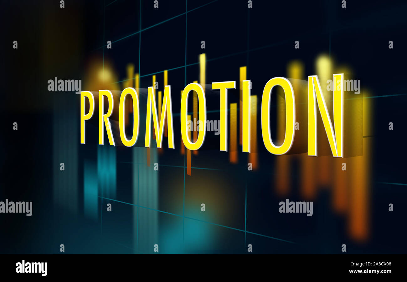 Promotion text on a global stock exchange market scene with financal ...