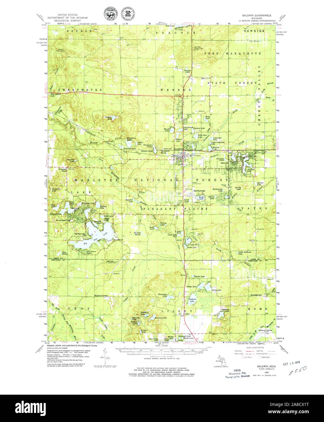 Baldwin michigan map hi-res stock photography and images - Alamy