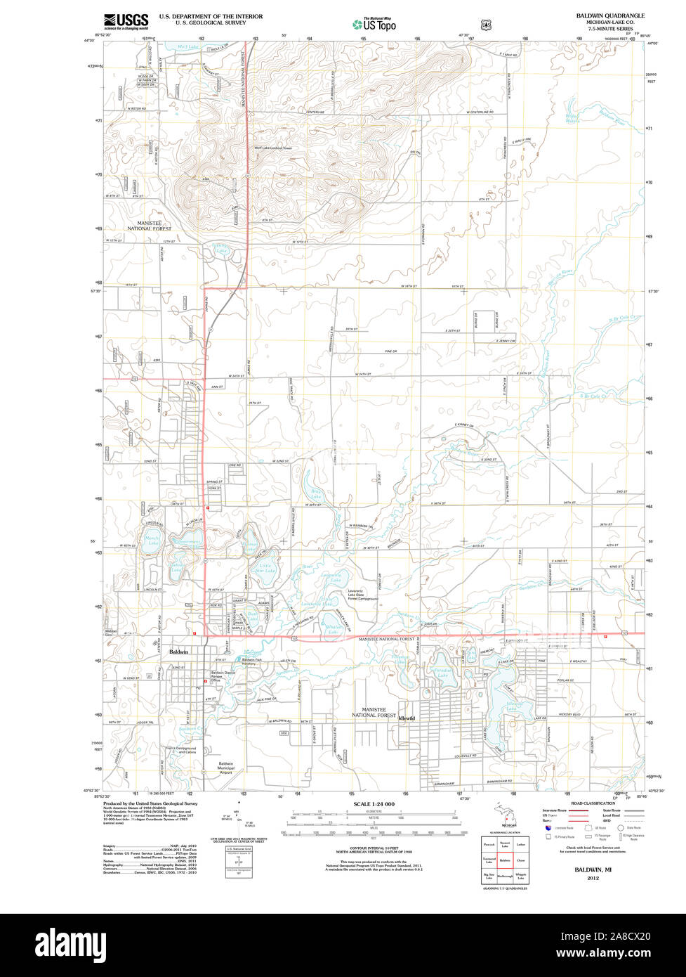 Baldwin michigan map hi-res stock photography and images - Alamy