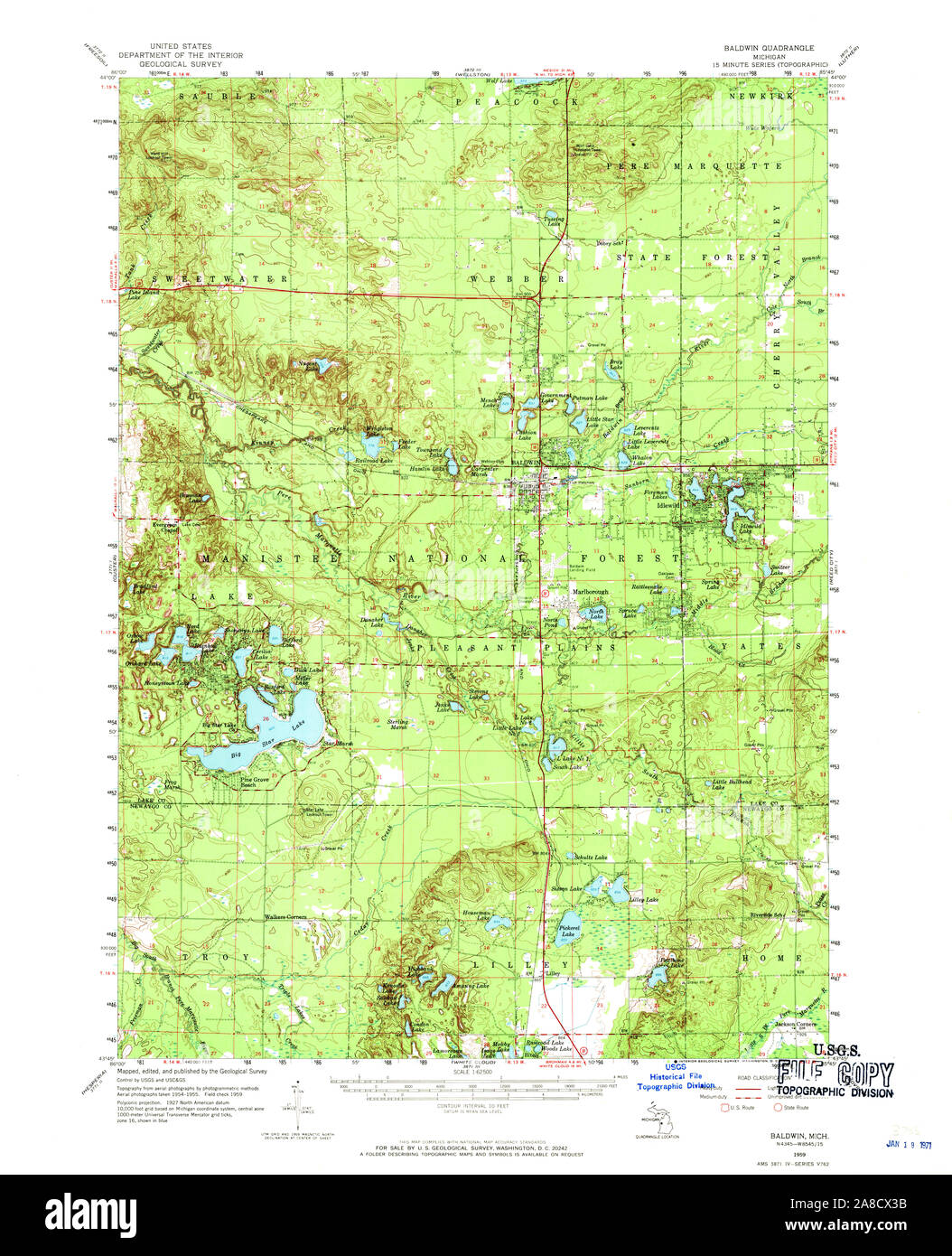 Baldwin michigan map hi-res stock photography and images - Alamy