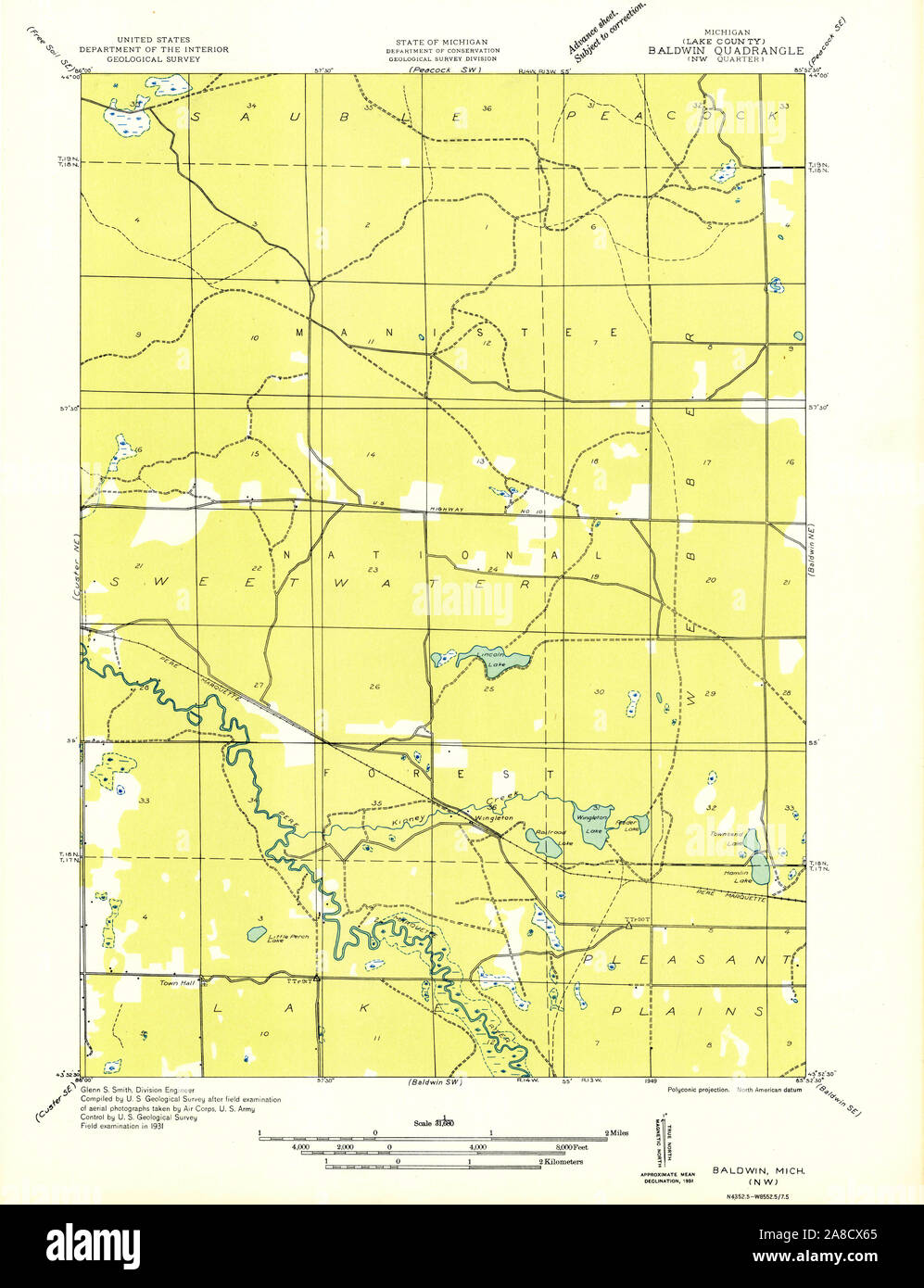 Baldwin michigan map hi-res stock photography and images - Alamy