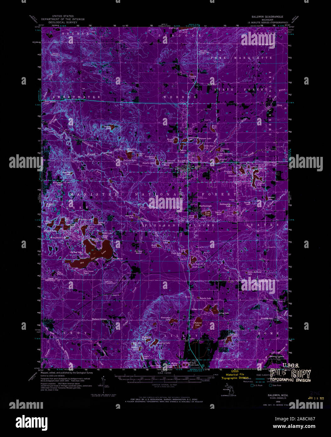 Baldwin michigan map hi-res stock photography and images - Alamy
