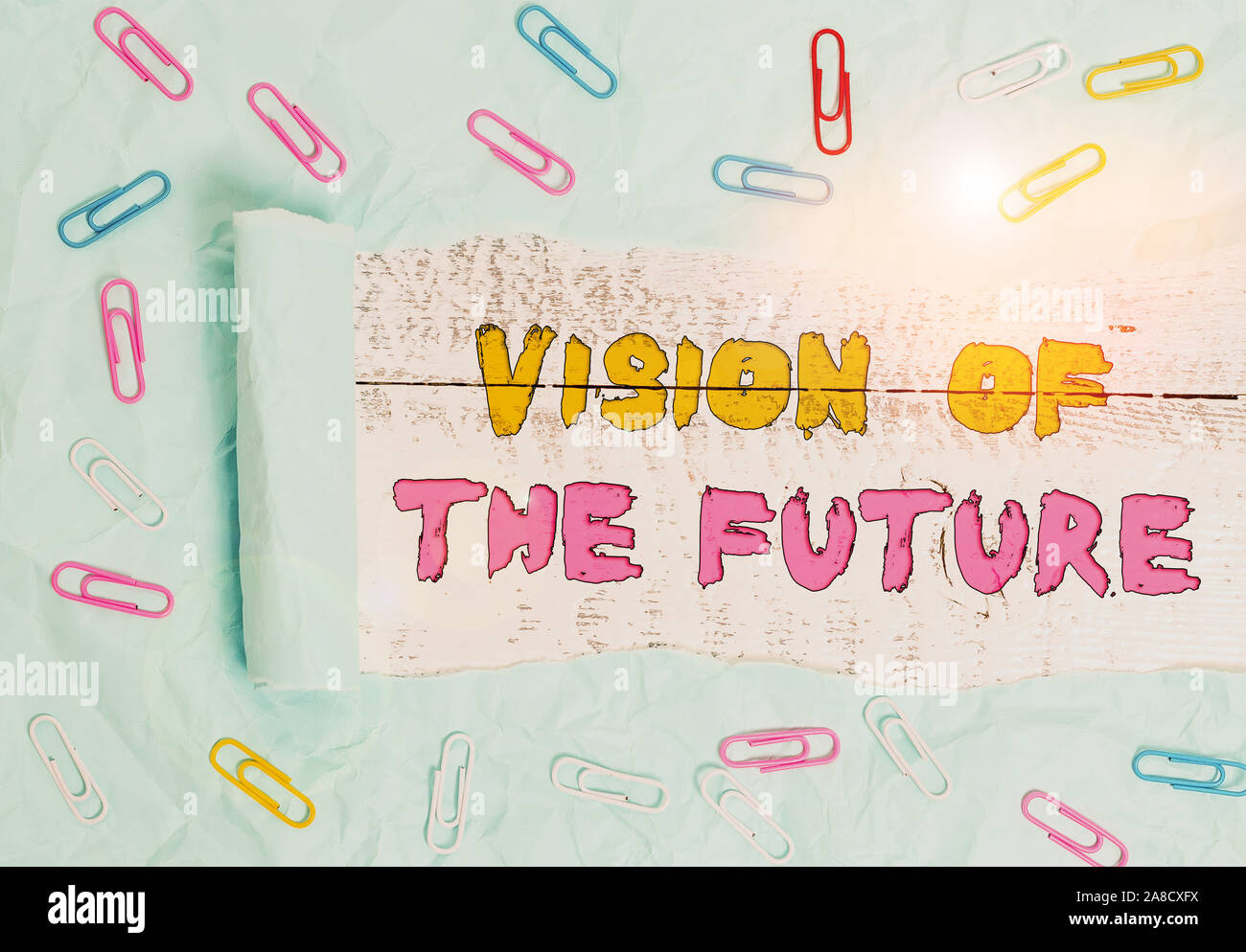 Writing note showing Vision Of The Future. Business concept for Seeing ...