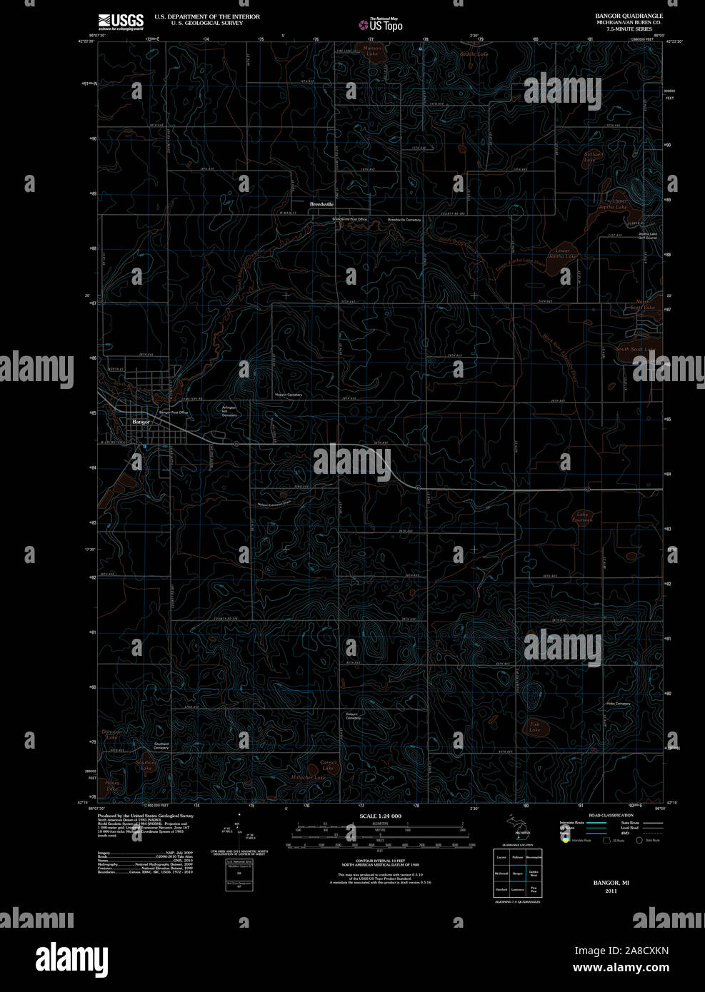 Map of bangor michigan hi-res stock photography and images - Alamy