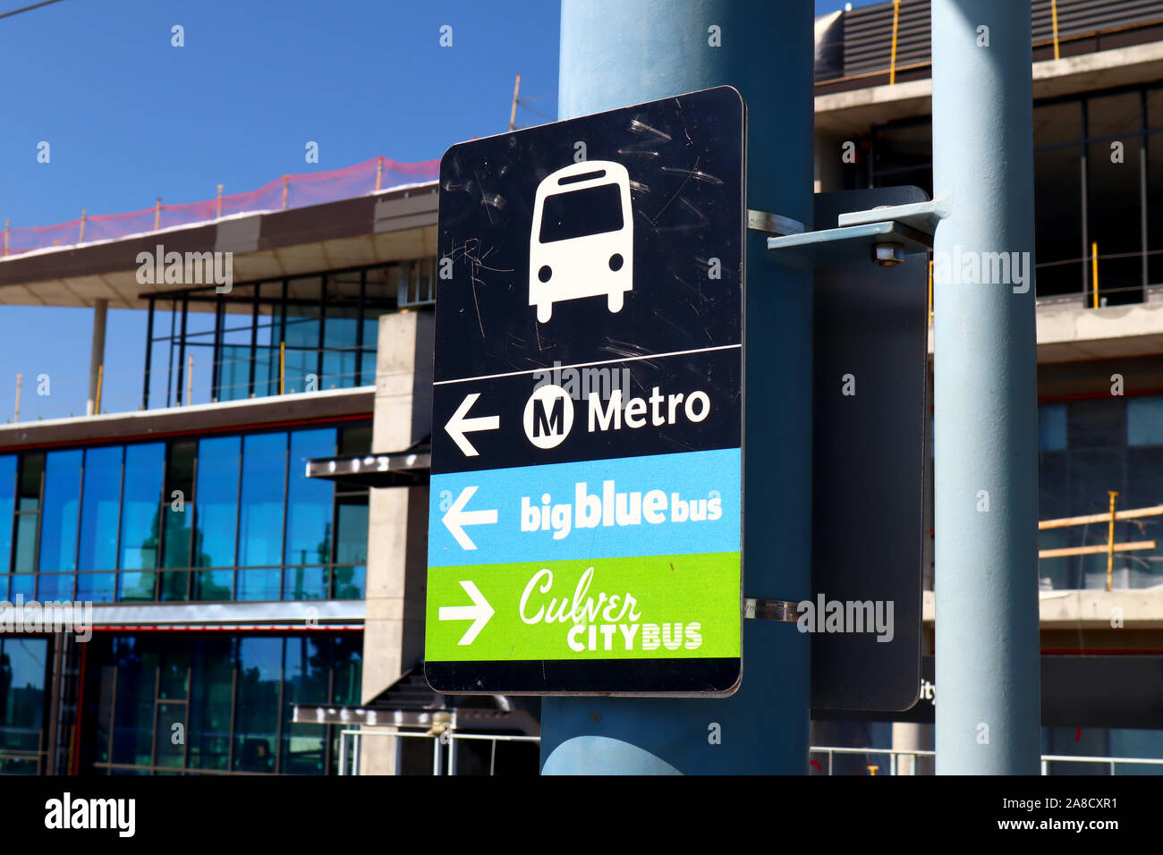 Indication sign of Big Blue Bus, Culver City Bus and Metro Rail Station ...