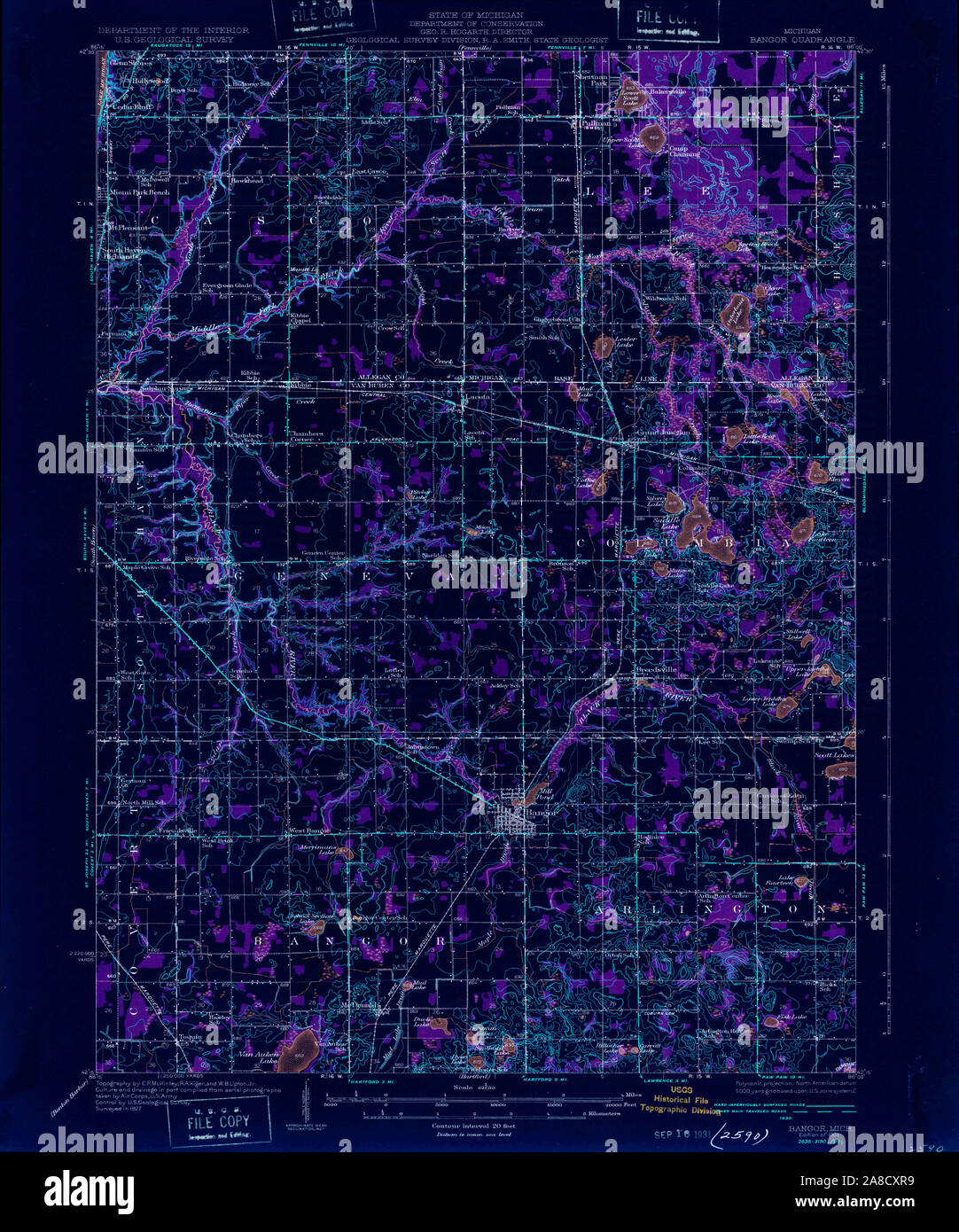 Map of bangor michigan hi-res stock photography and images - Alamy