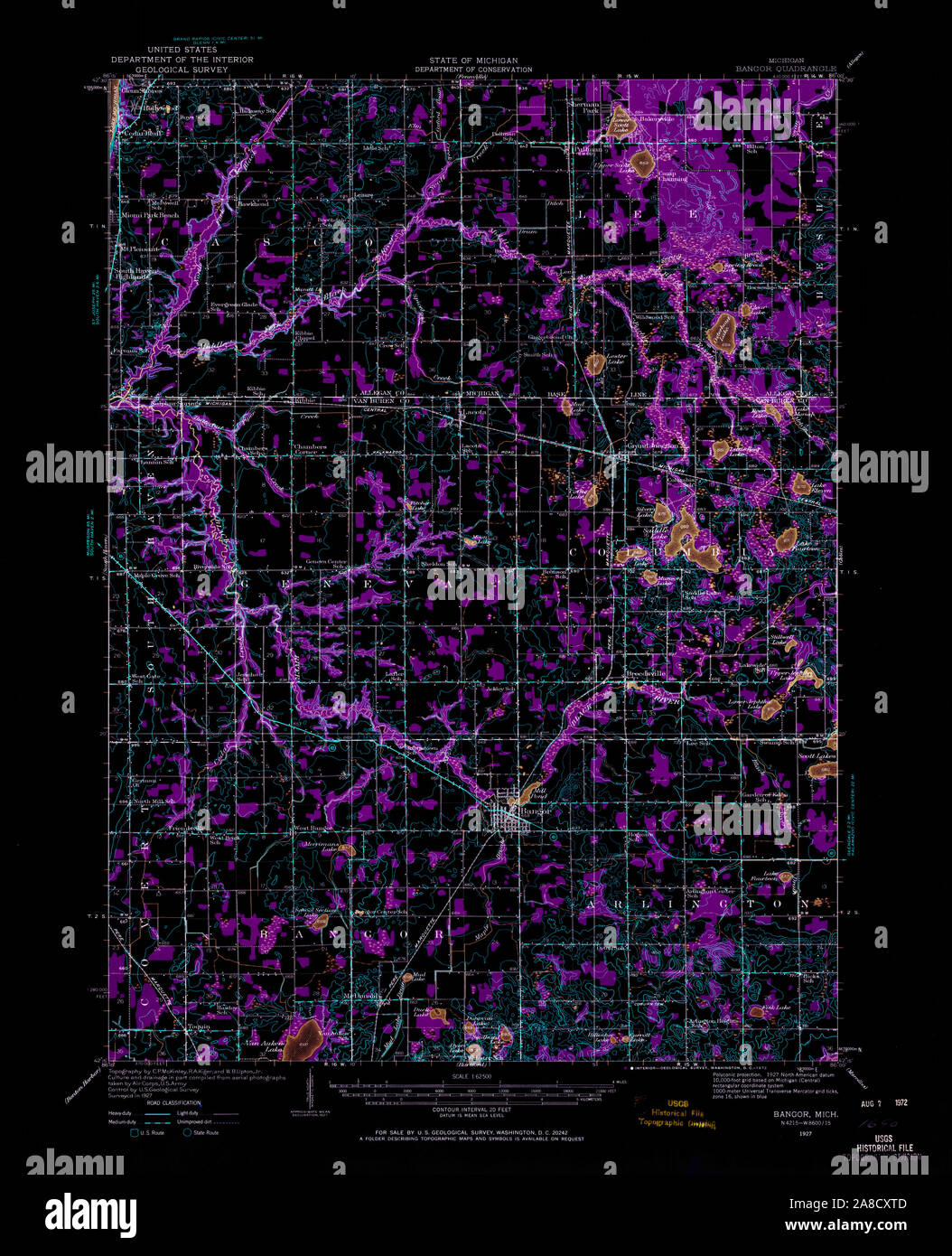 Map of bangor michigan hi-res stock photography and images - Alamy