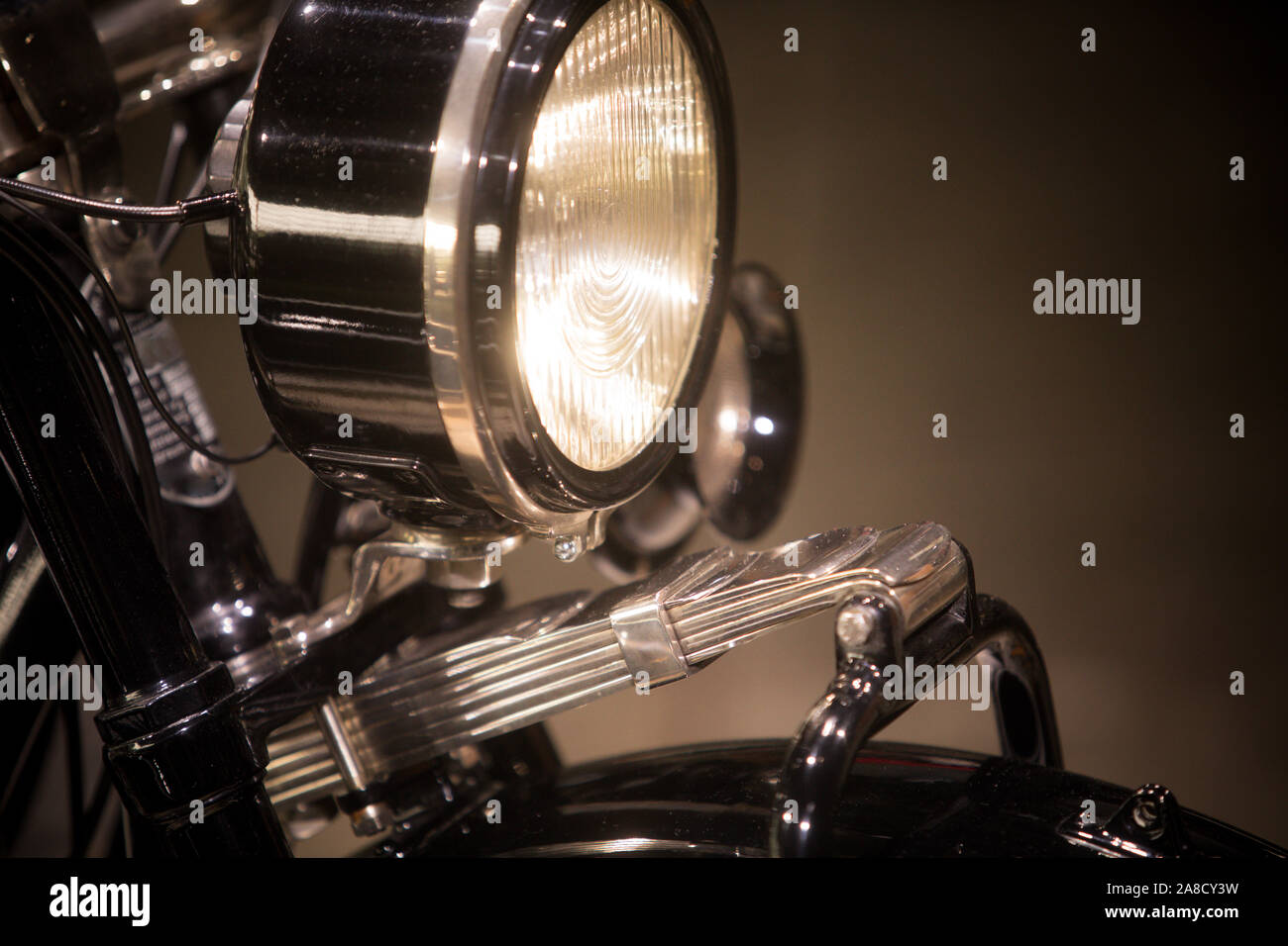 Color image of a classic motorcycle headlight Stock Photo - Alamy