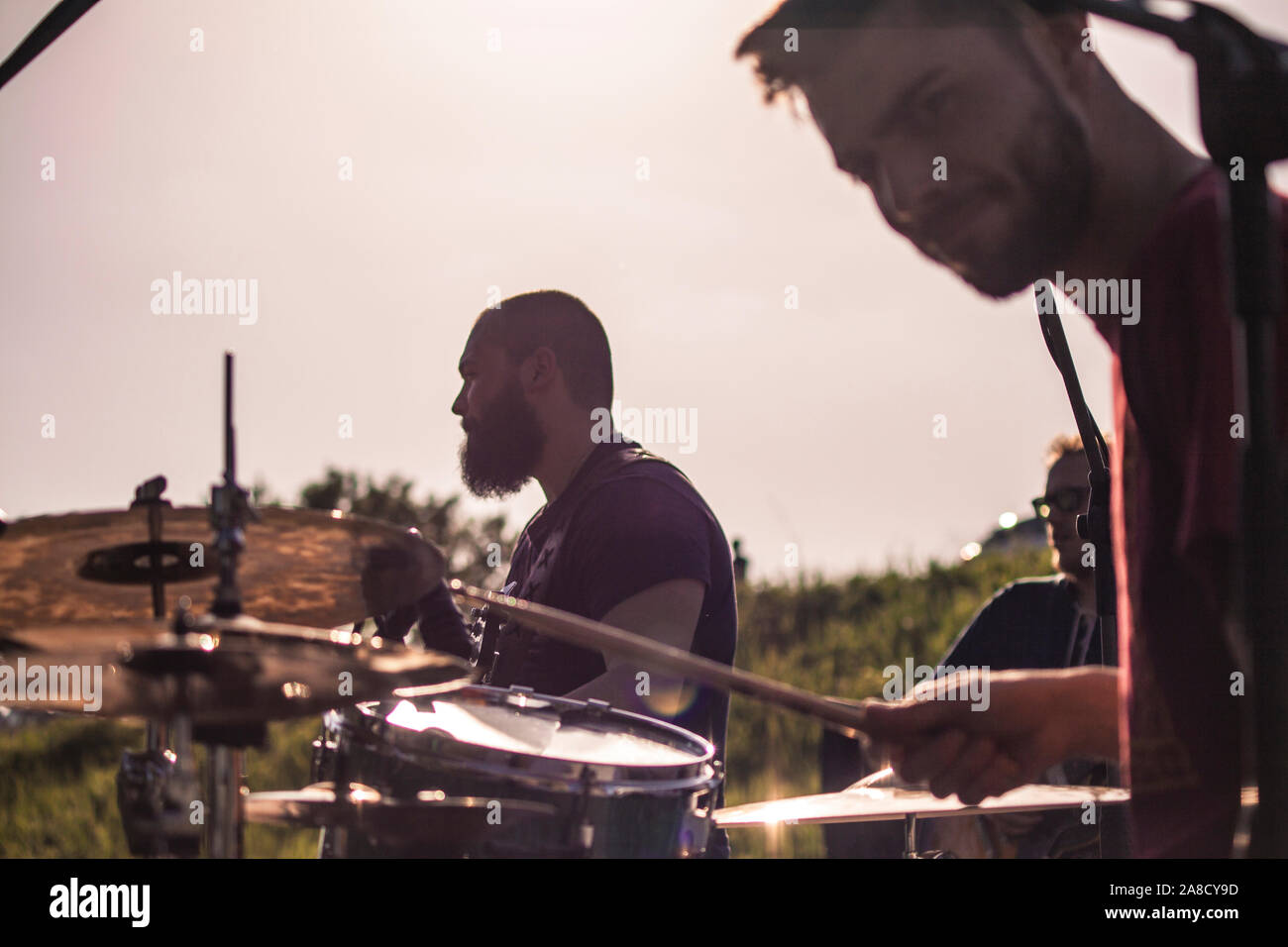 Drummer of a rock band Stock Photo - Alamy