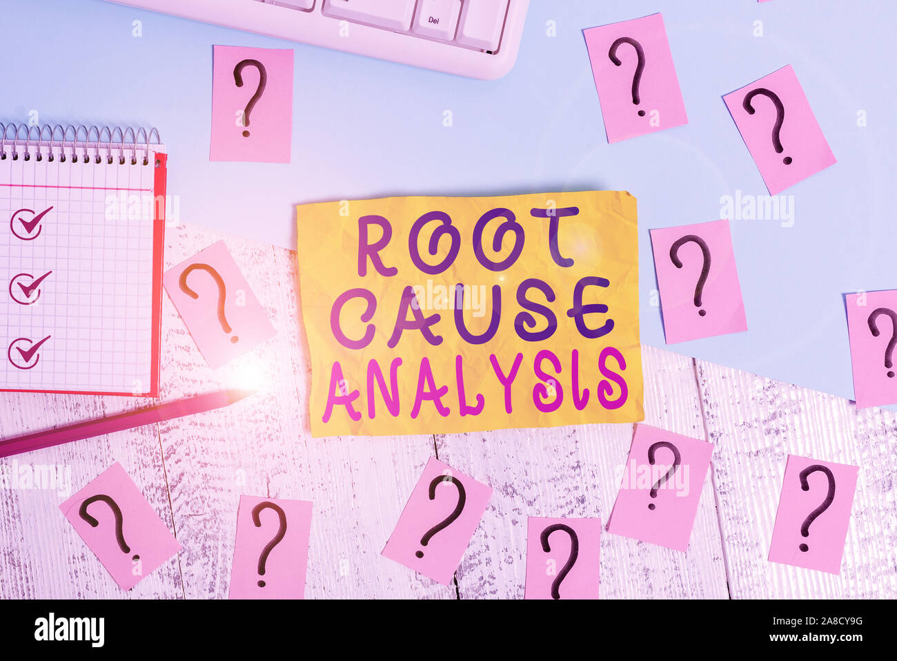 Writing note showing Root Cause Analysis. Business concept for Method ...
