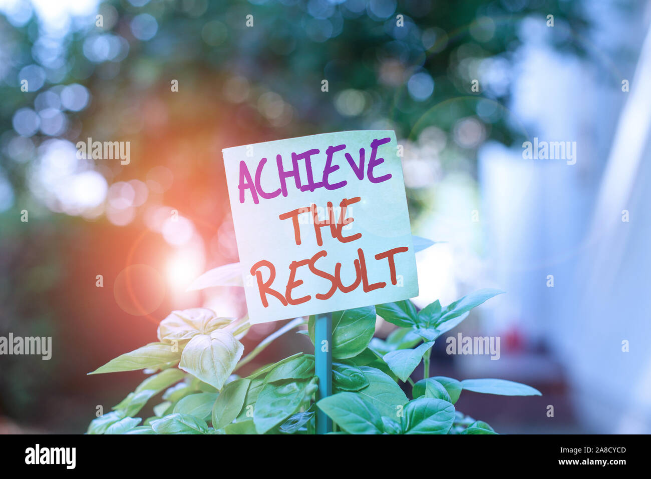 Handwriting text writing Achieve The Result. Conceptual photo Receive ...