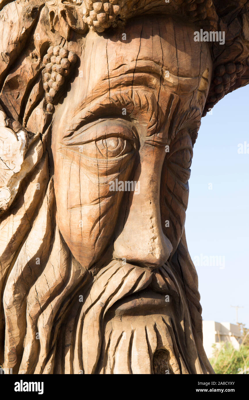 Matala, Heraklion, Crete, Greece. Ancient tree trunk carved into the ...