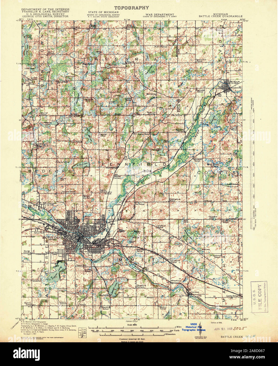 Battle creek michigan map hi-res stock photography and images - Alamy