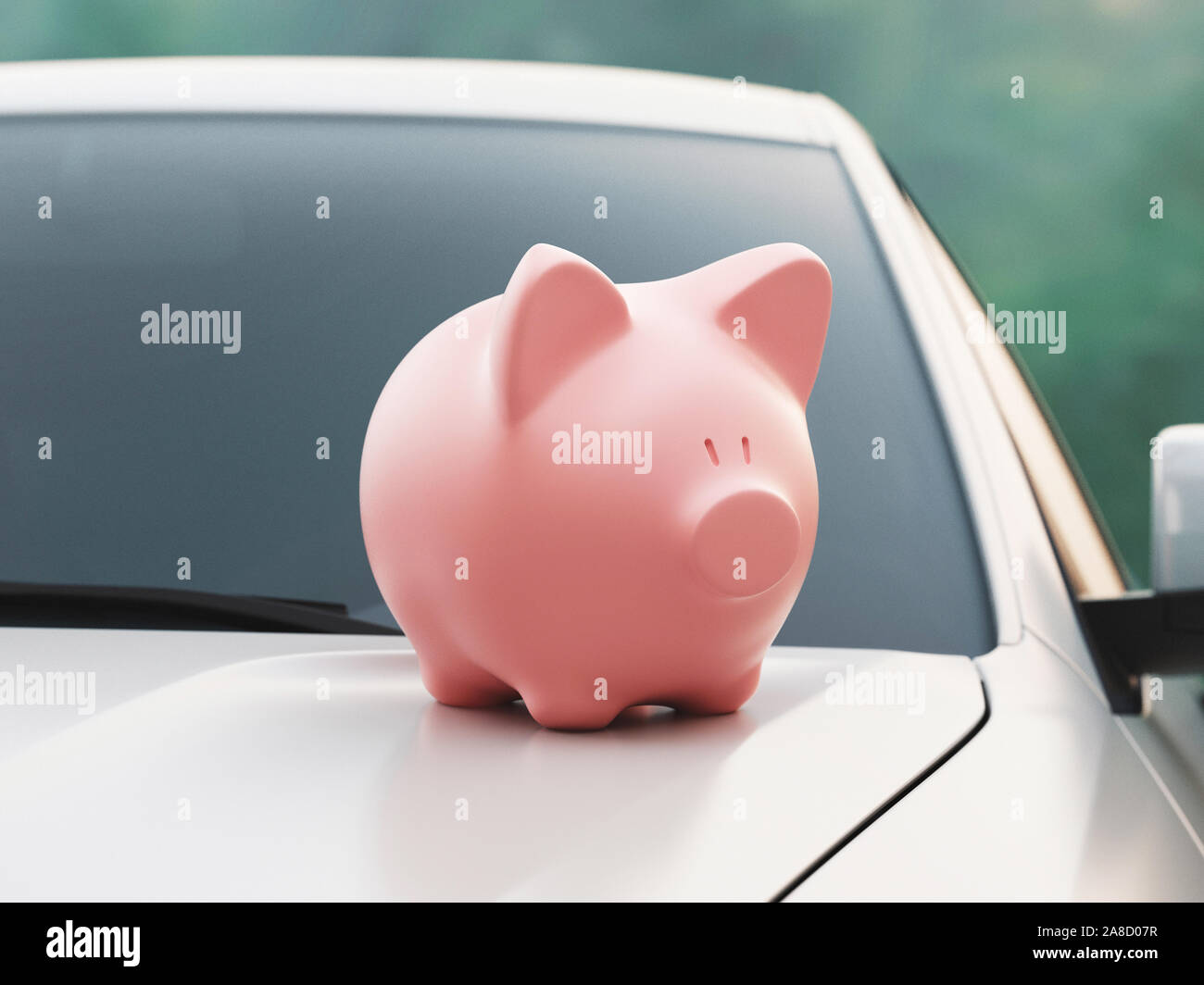 Pink piggy bank, savings concept. 3d rendering Stock Photo - Alamy