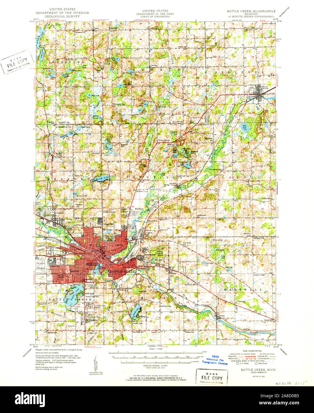 Battle creek michigan map hi-res stock photography and images - Alamy