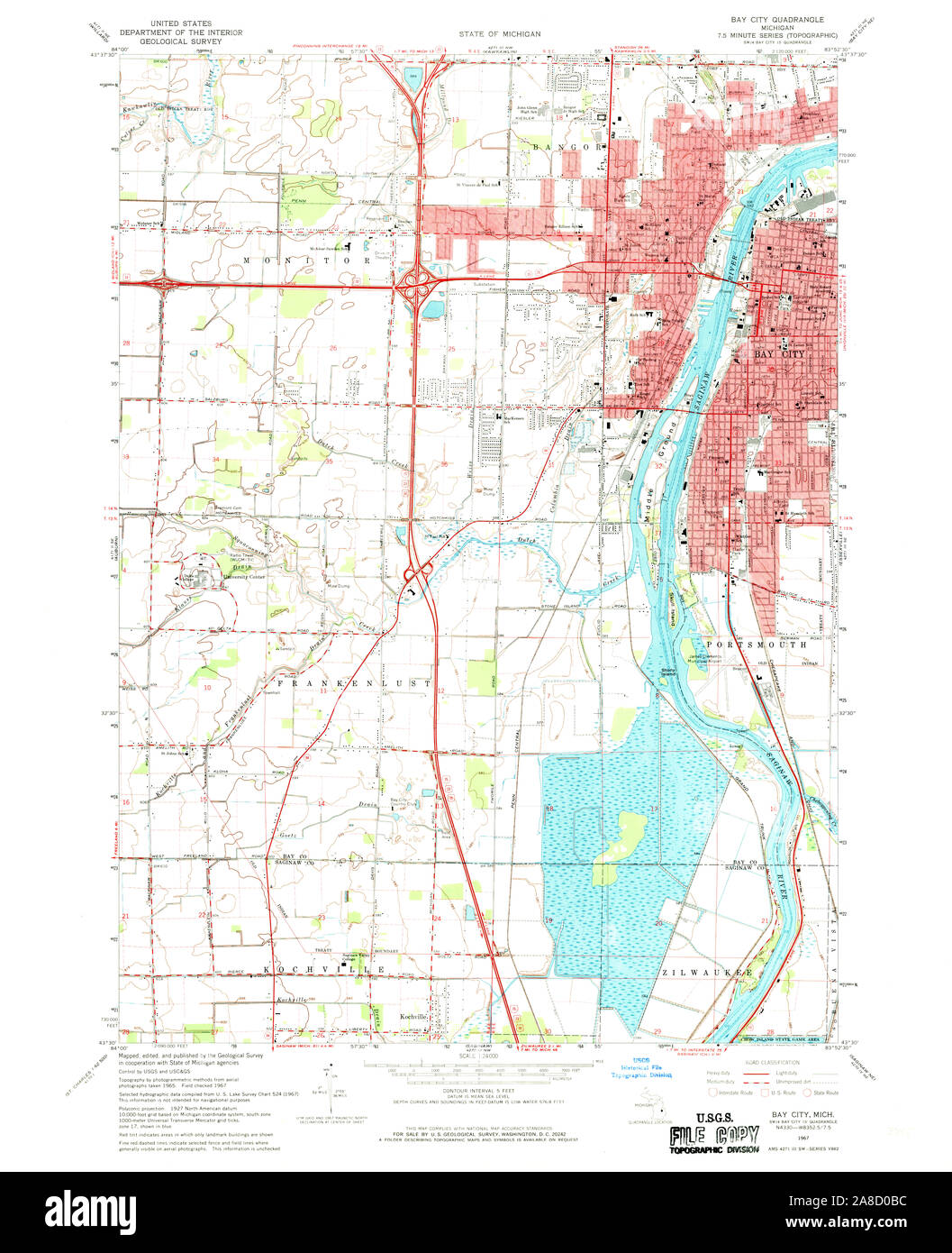 Map of bay city michigan hi-res stock photography and images - Alamy