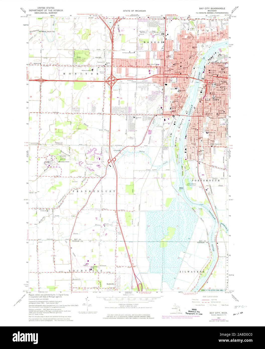 Map of bay city michigan hi-res stock photography and images - Alamy