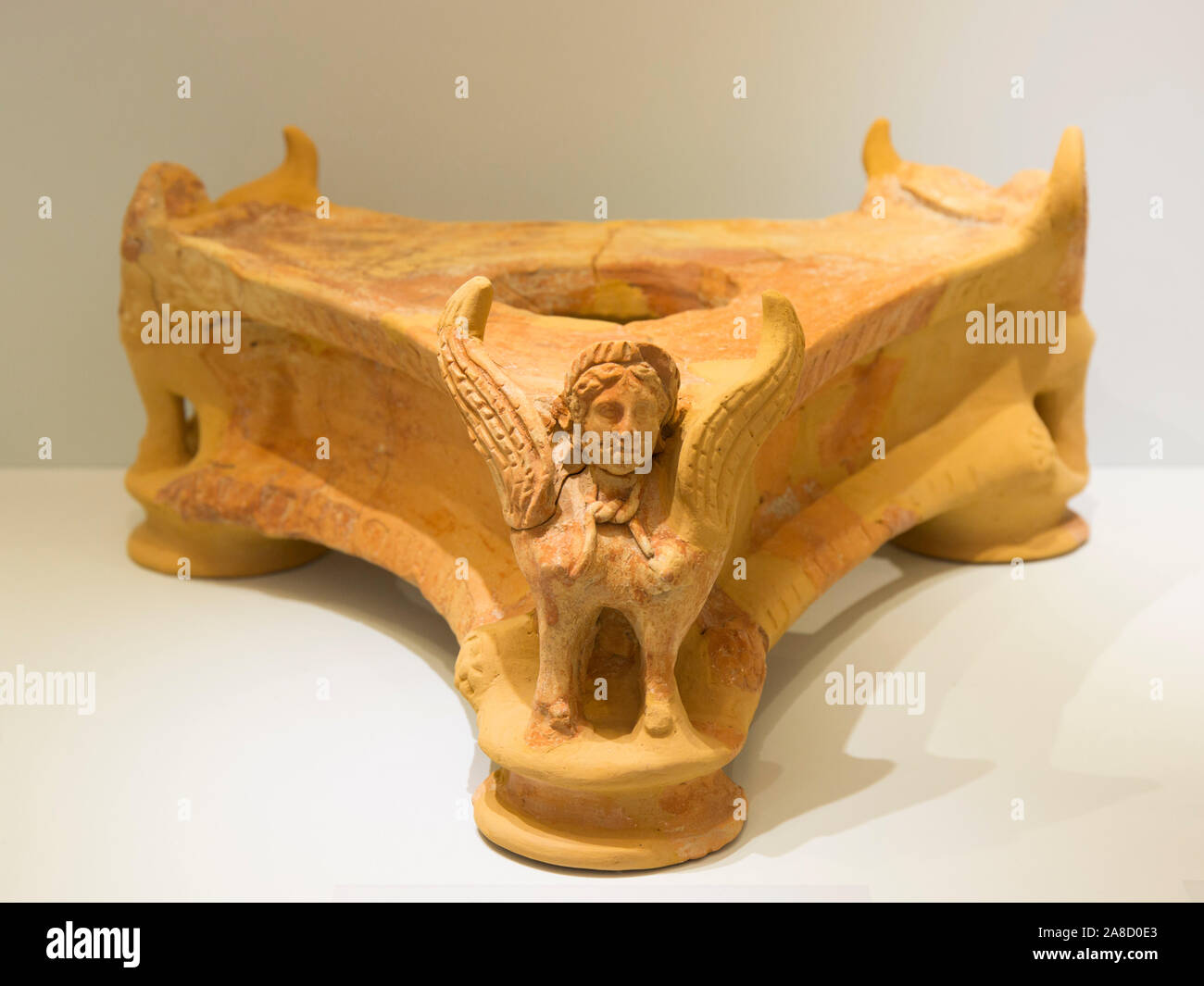 Heraklion, Crete, Greece. Intricately-carved triangular stand on ...