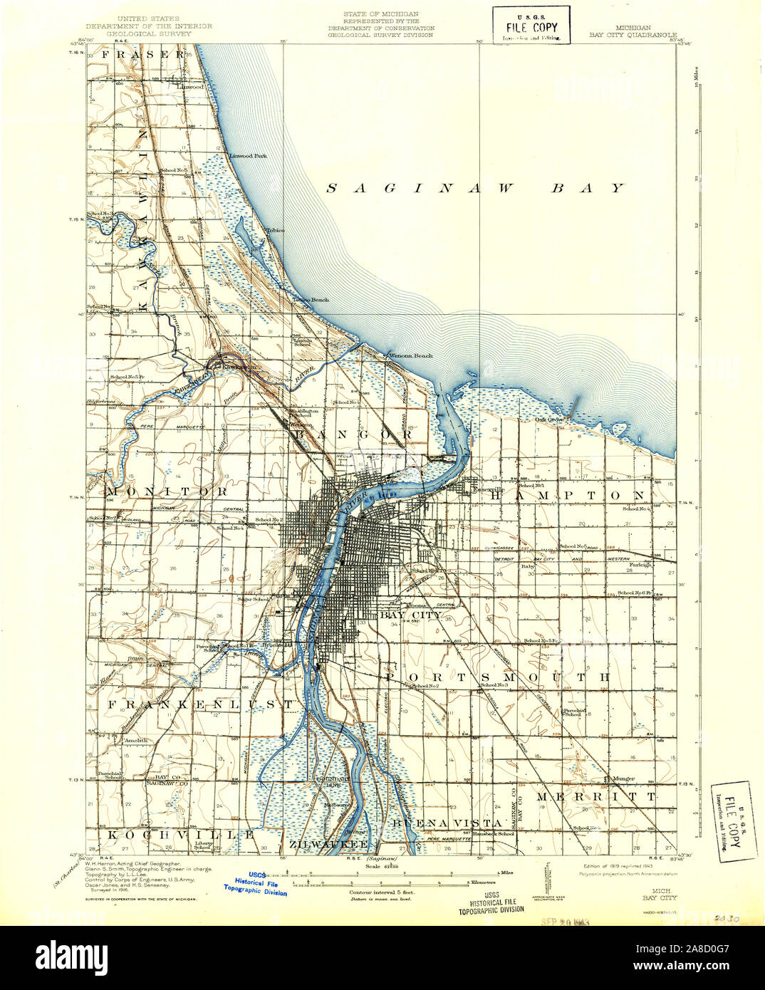 Bay city michigan map hi-res stock photography and images - Alamy