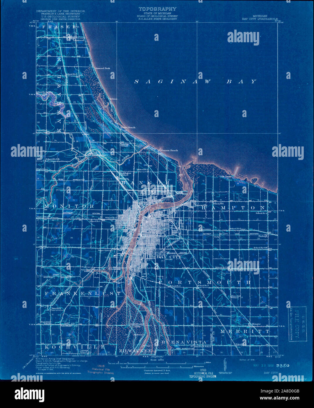 Map of bay city michigan hi-res stock photography and images - Alamy