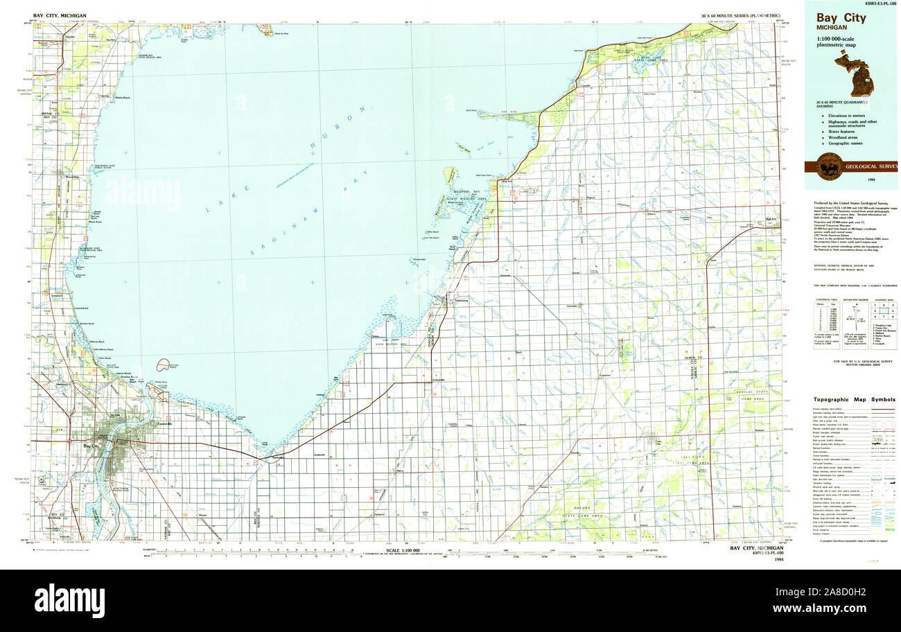 Bay city michigan map hi-res stock photography and images - Alamy