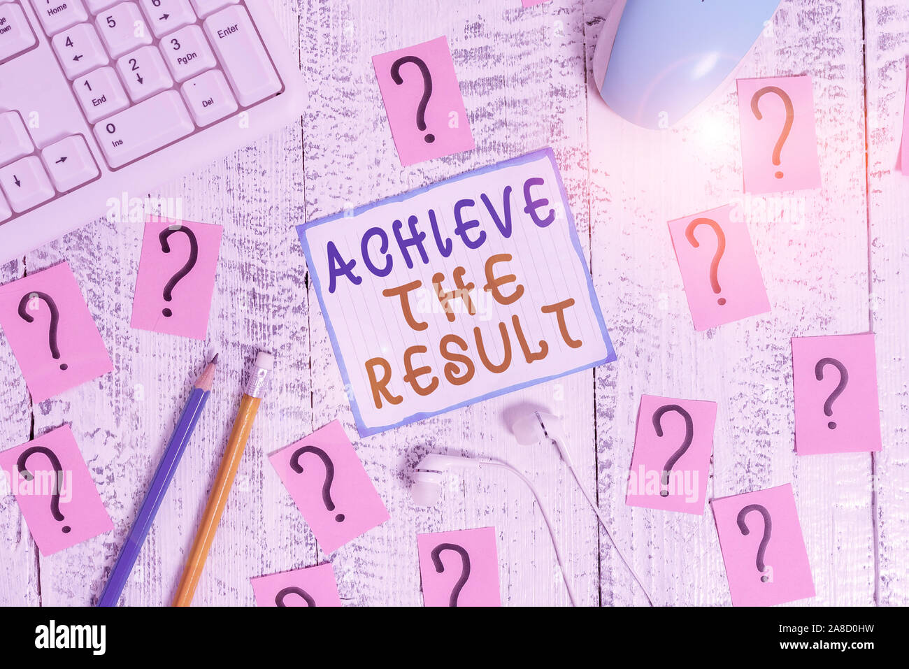 Writing note showing Achieve The Result. Business concept for Receive ...