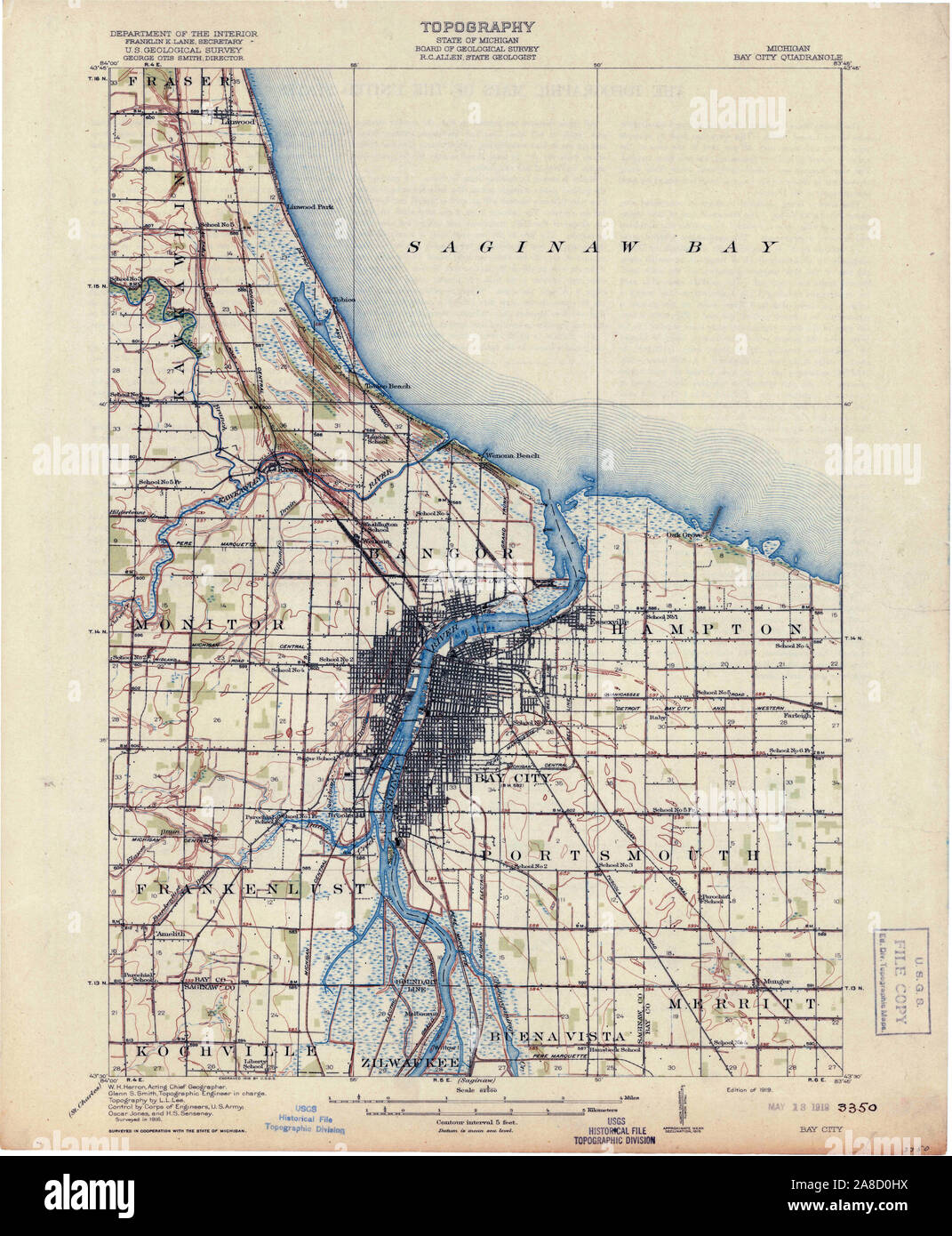 Map of bay city michigan hi-res stock photography and images - Alamy