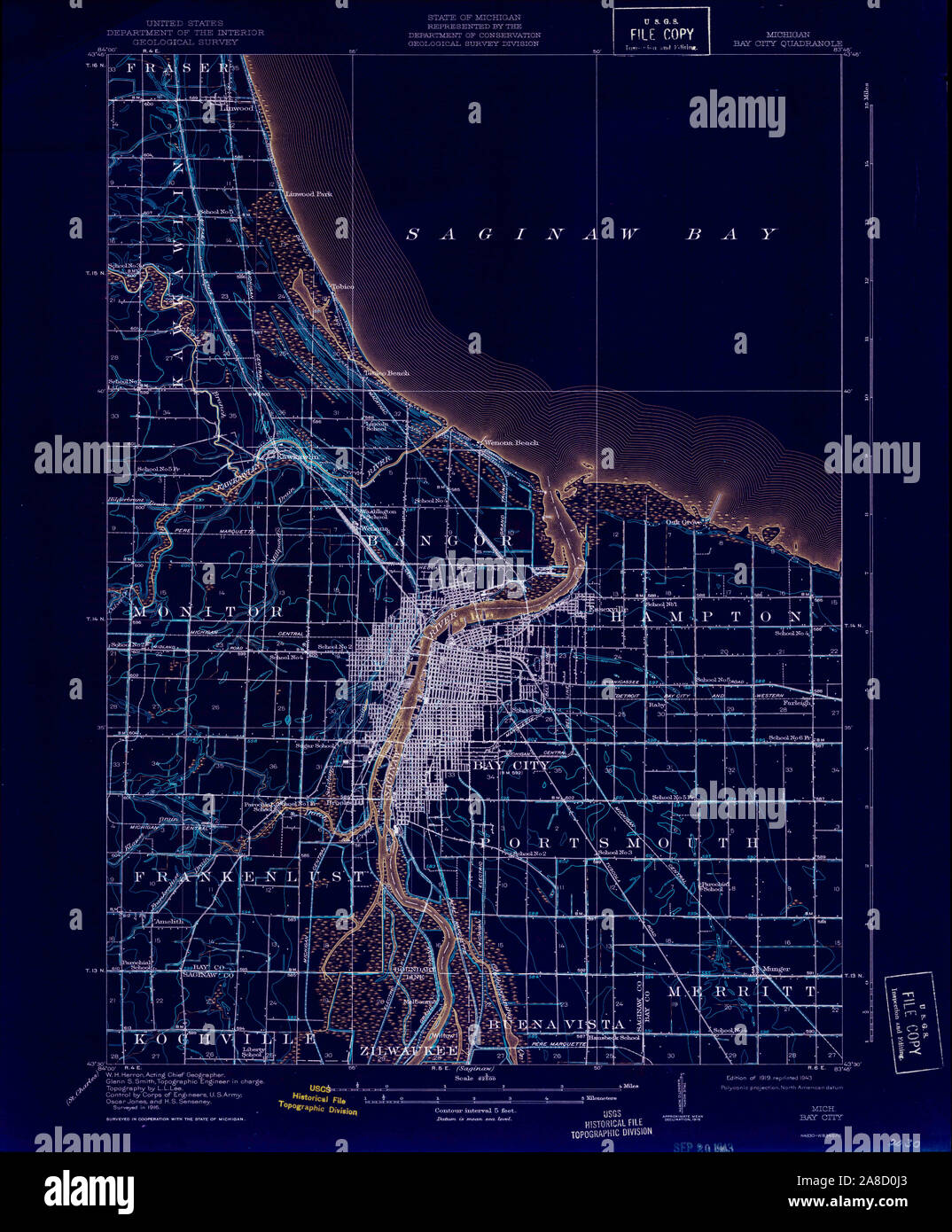 Map of bay city michigan hi-res stock photography and images - Alamy