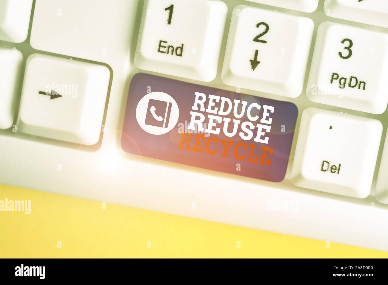 Writing note showing Reduce Reuse Recycle. Business concept for ...