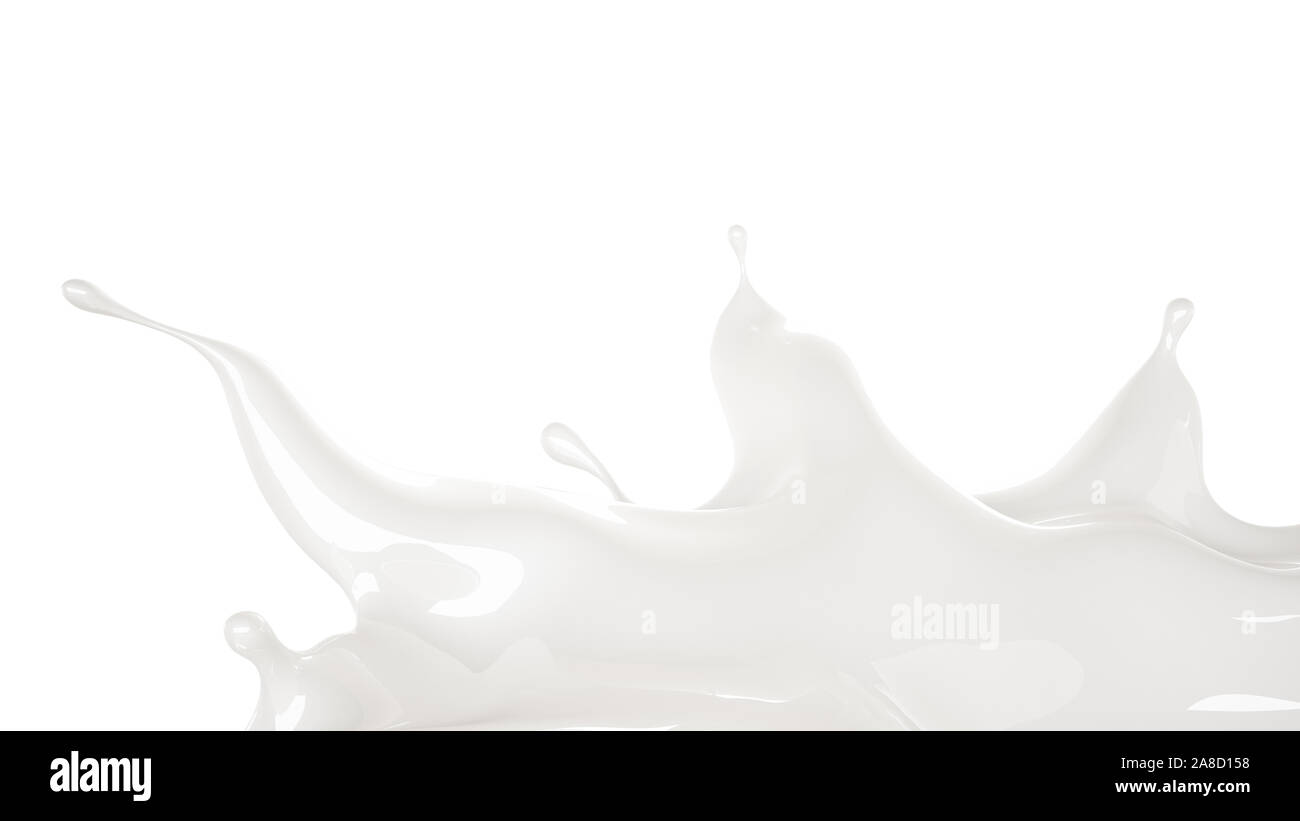 Splash of thick white liquid. 3d rendering, 3d illustration Stock Photo ...