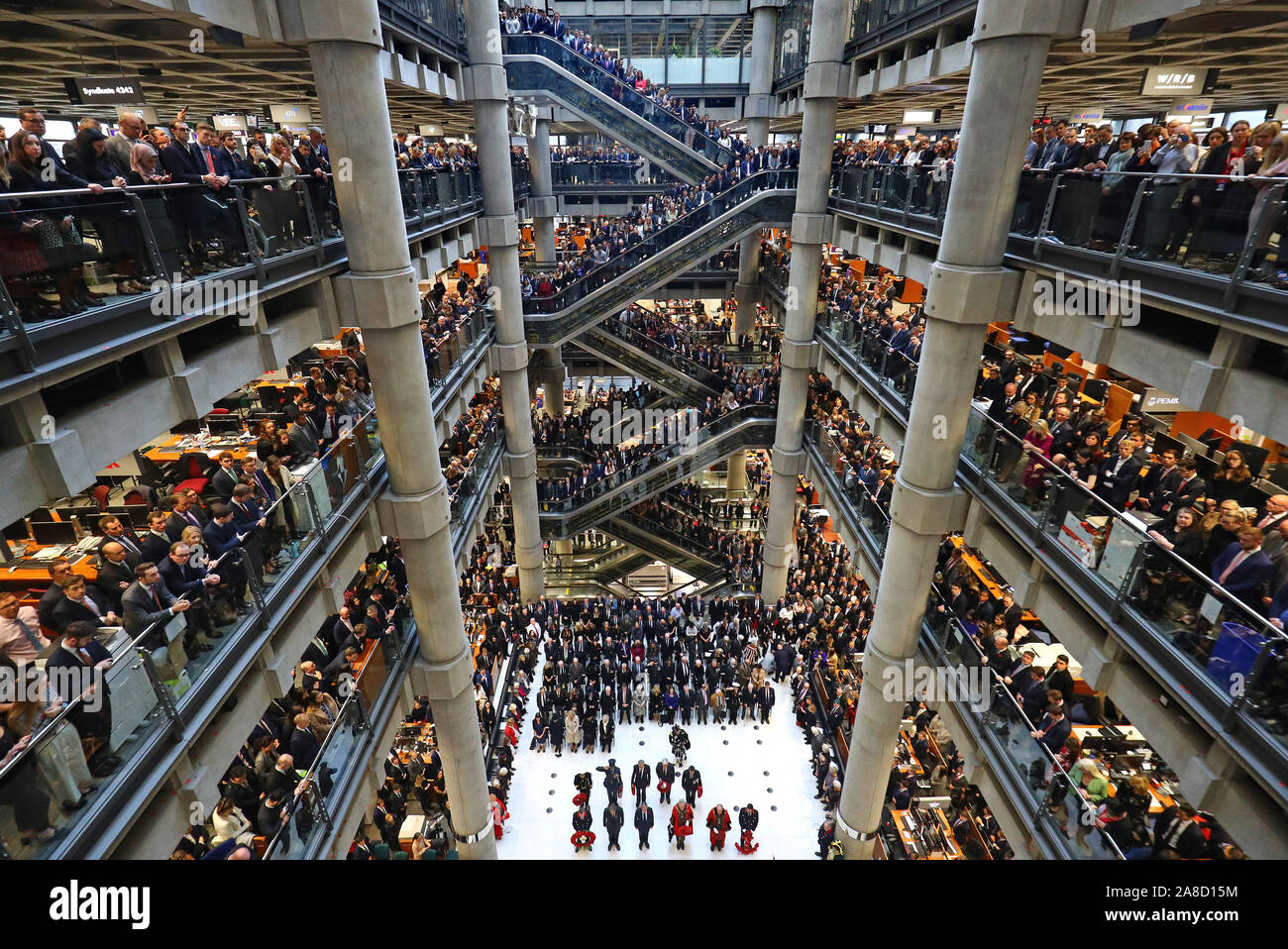 City workers at a Remembrance Day ceremony at Lloyd's of London in the ...