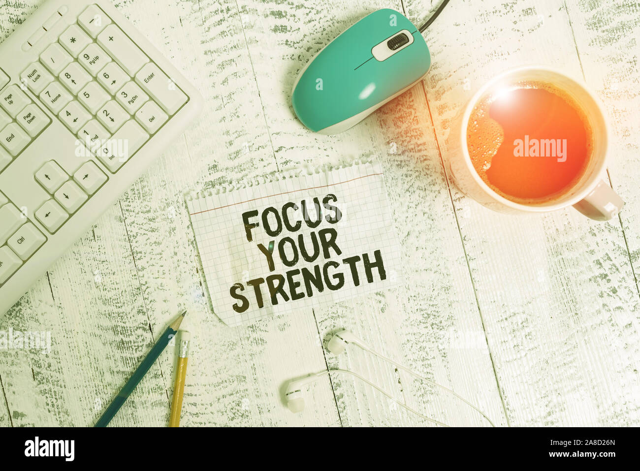 Conceptual hand writing showing Focus Your Strength. Concept meaning ...