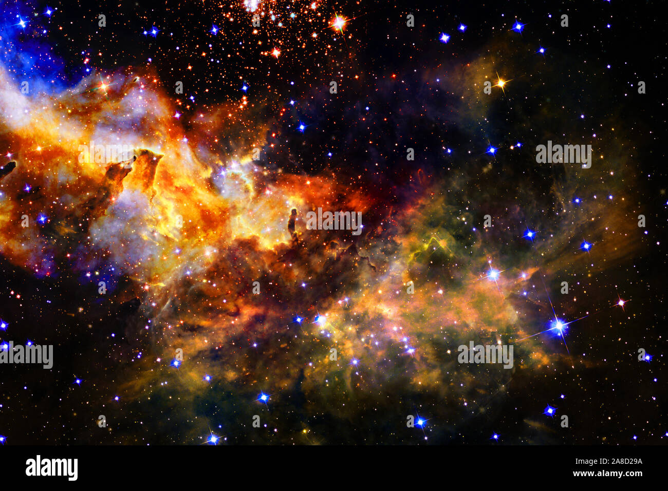 Nebula, starfield, cluster of stars in outer space. Beauty of endless ...
