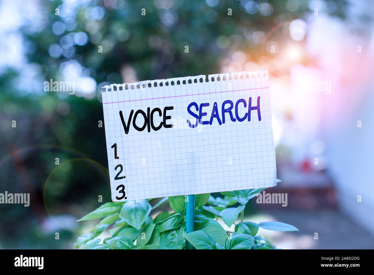 Text sign showing Voice Search. Business photo showcasing allows the ...