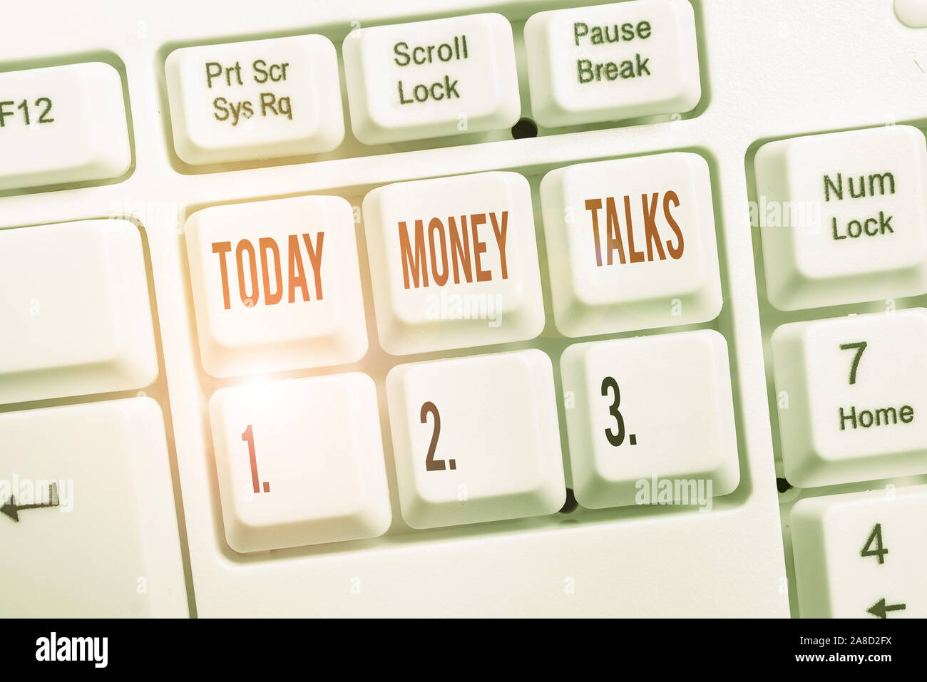 Writing note showing Money Talks. Business concept for the wealth gives ...