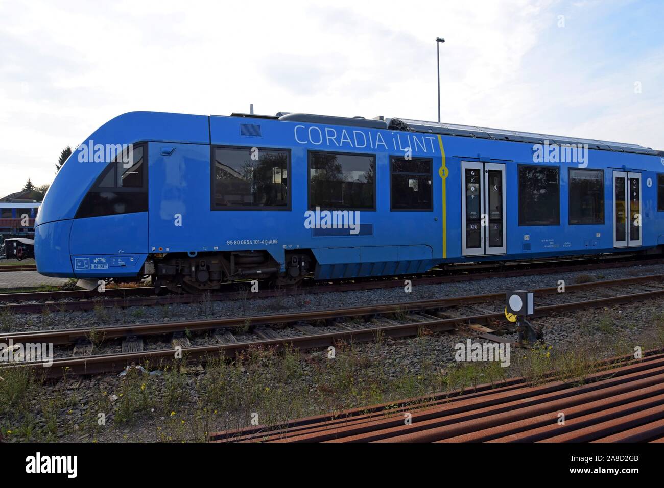 The world's first hydrogen fuel cell powered train, the Alstom Coradia ...