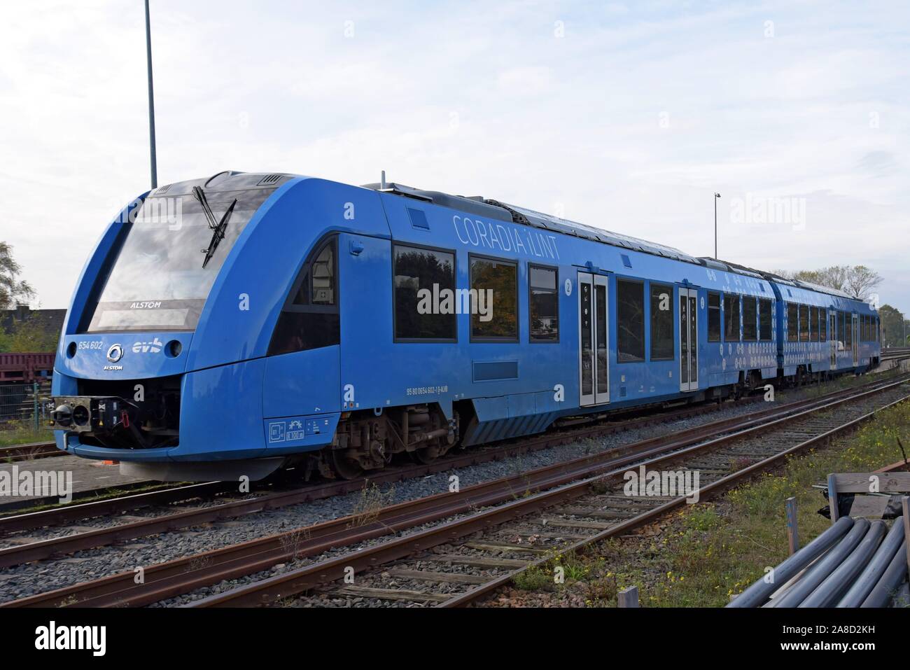 The world's first hydrogen fuel cell powered train, the Alstom Coradia ...