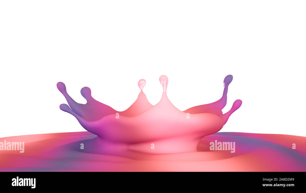 Beautiful multi-color splash of liquid . 3D illustration, 3D ...