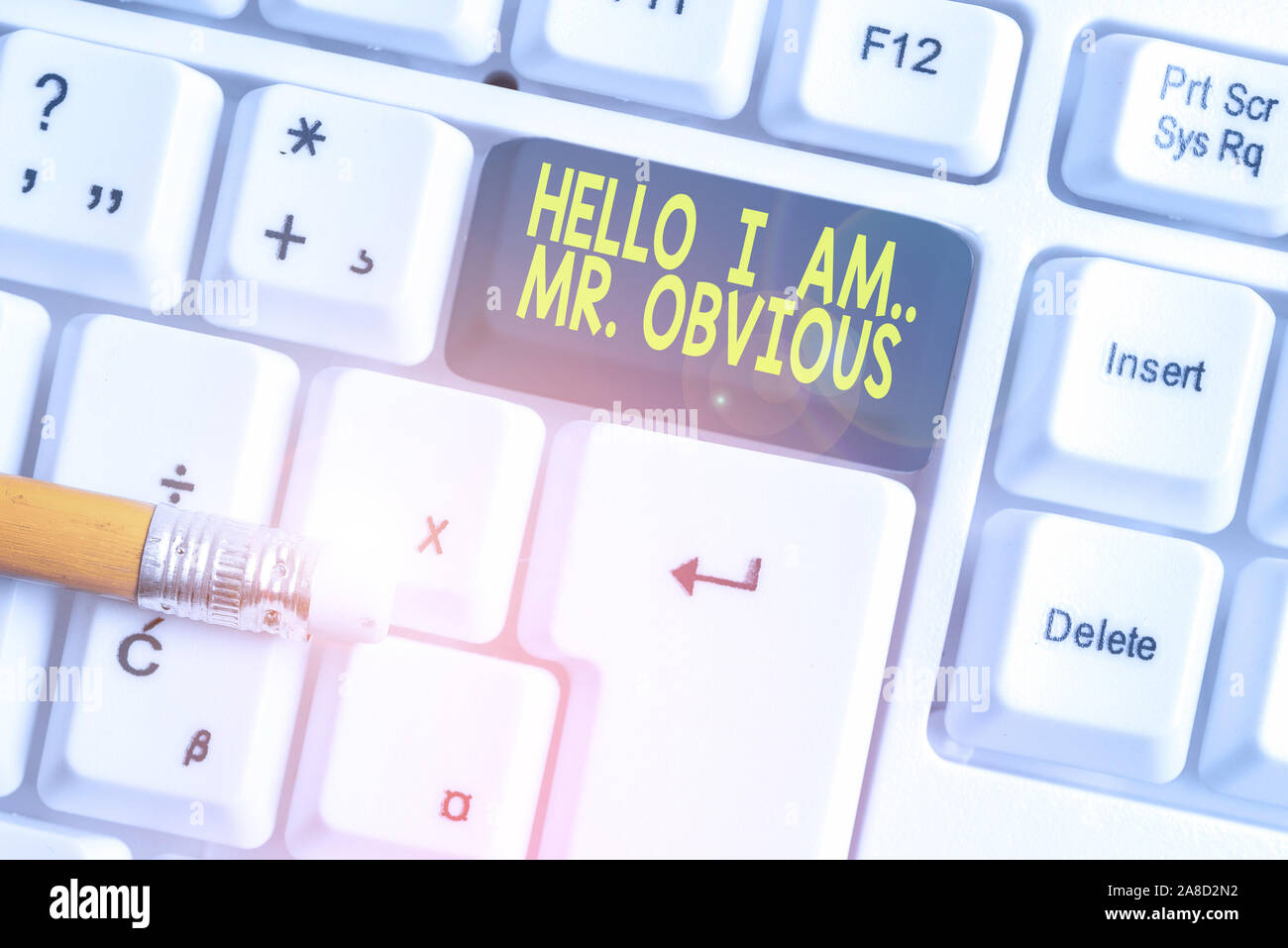 Word writing text Hello I Am Mrobvious. Business photo showcasing ...