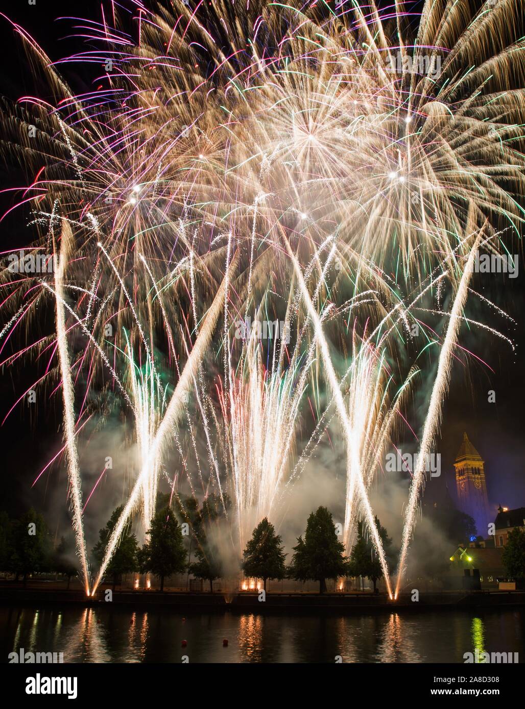 Fireworks during the August festival in Norrköping. Photo Jeppe ...