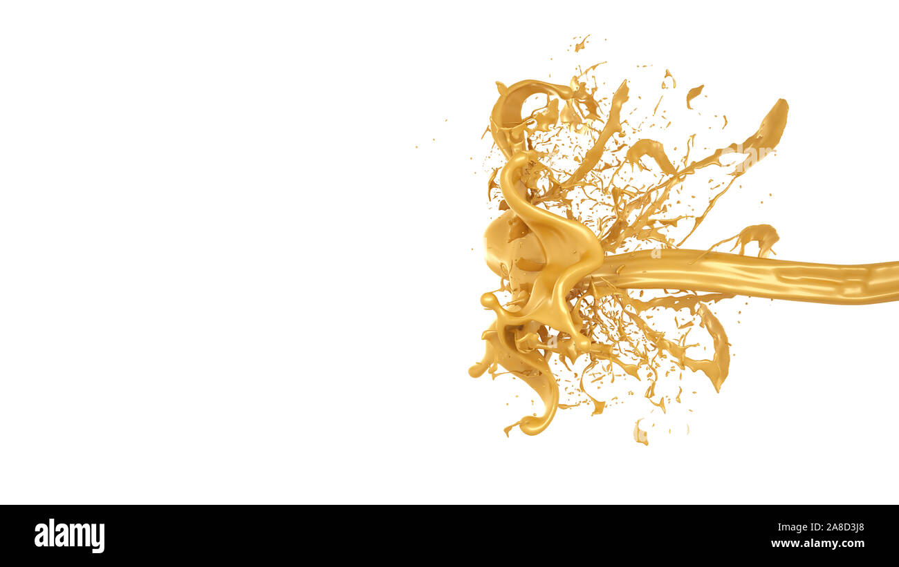 A splash of caramel. 3d rendering 3d illustration Stock Photo - Alamy