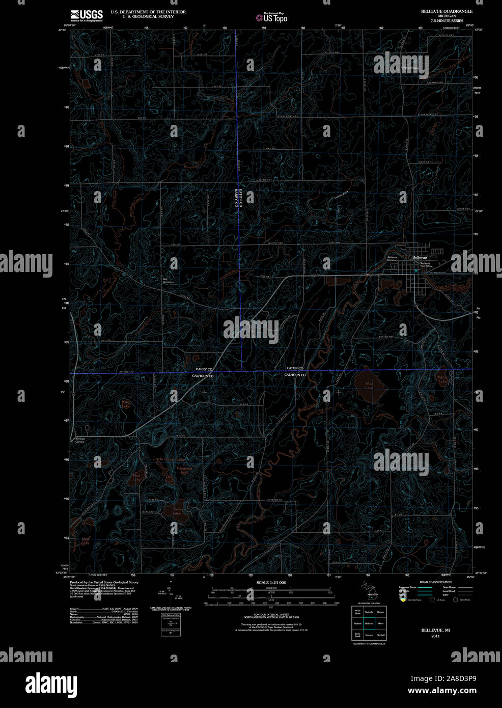 Bellevue Michigan Map High Resolution Stock Photography and Images - Alamy