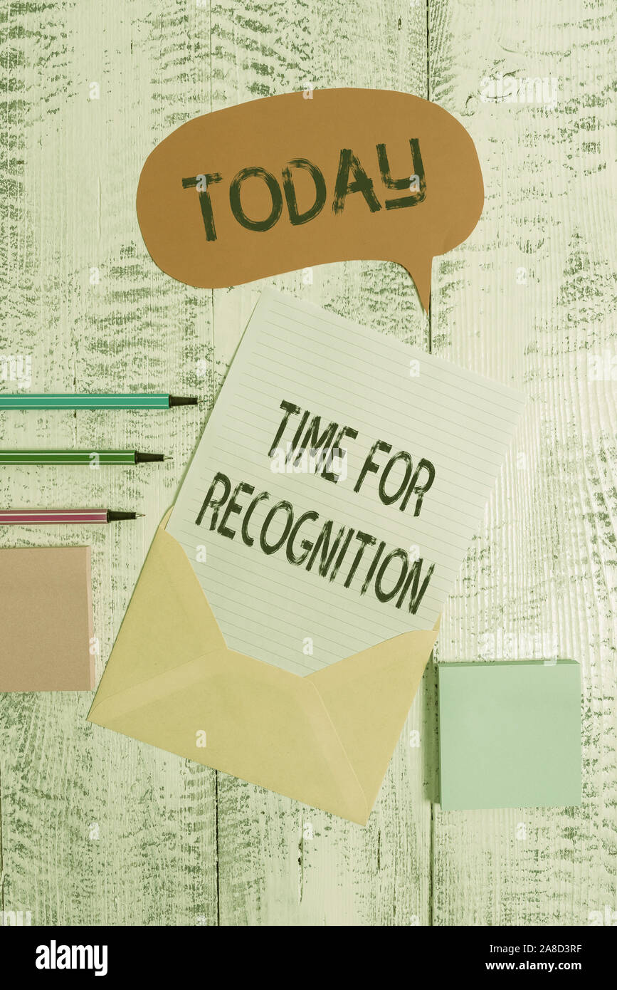 Writing Note Showing Time For Recognition Business Concept For Acknowledgement Interval Between