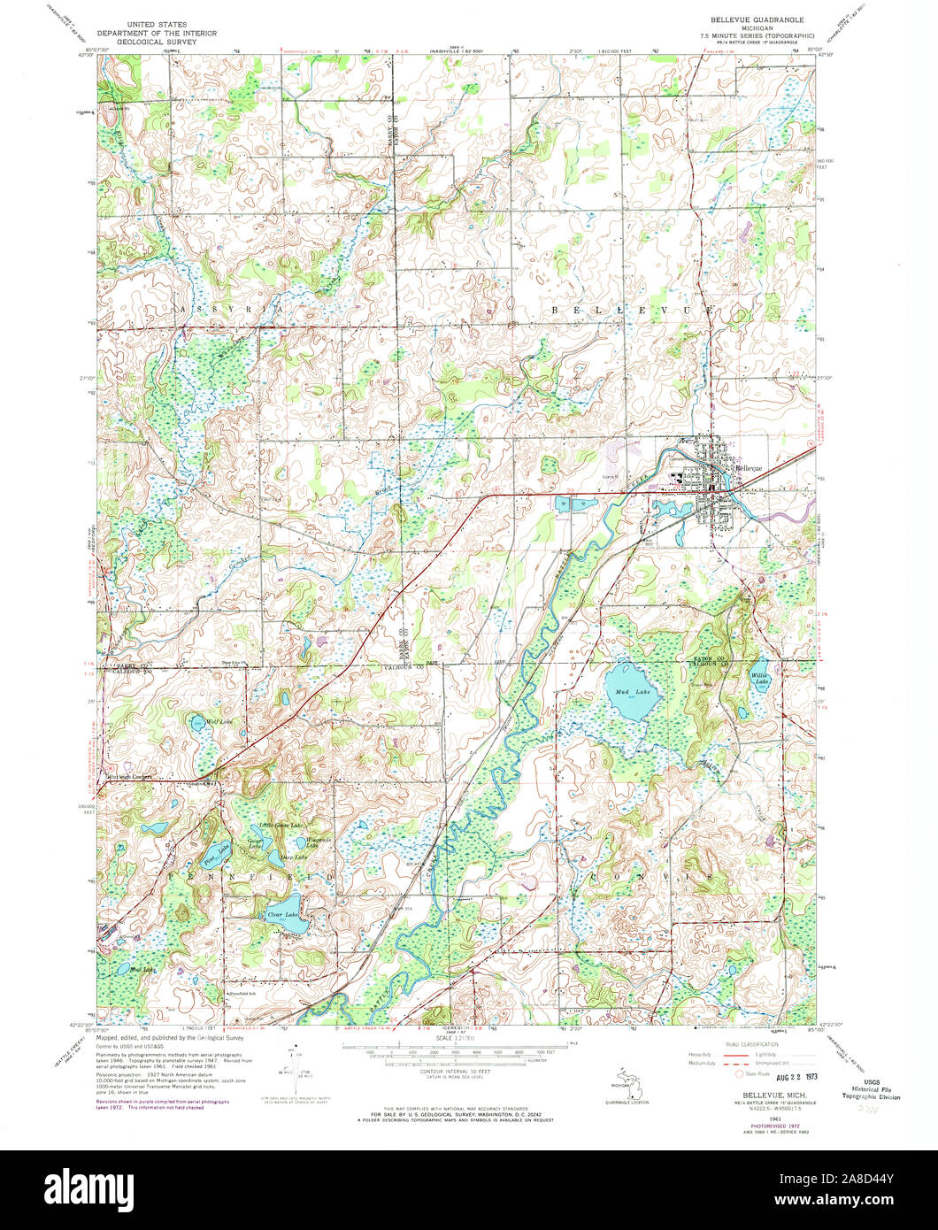 Bellevue Michigan Map High Resolution Stock Photography and Images - Alamy