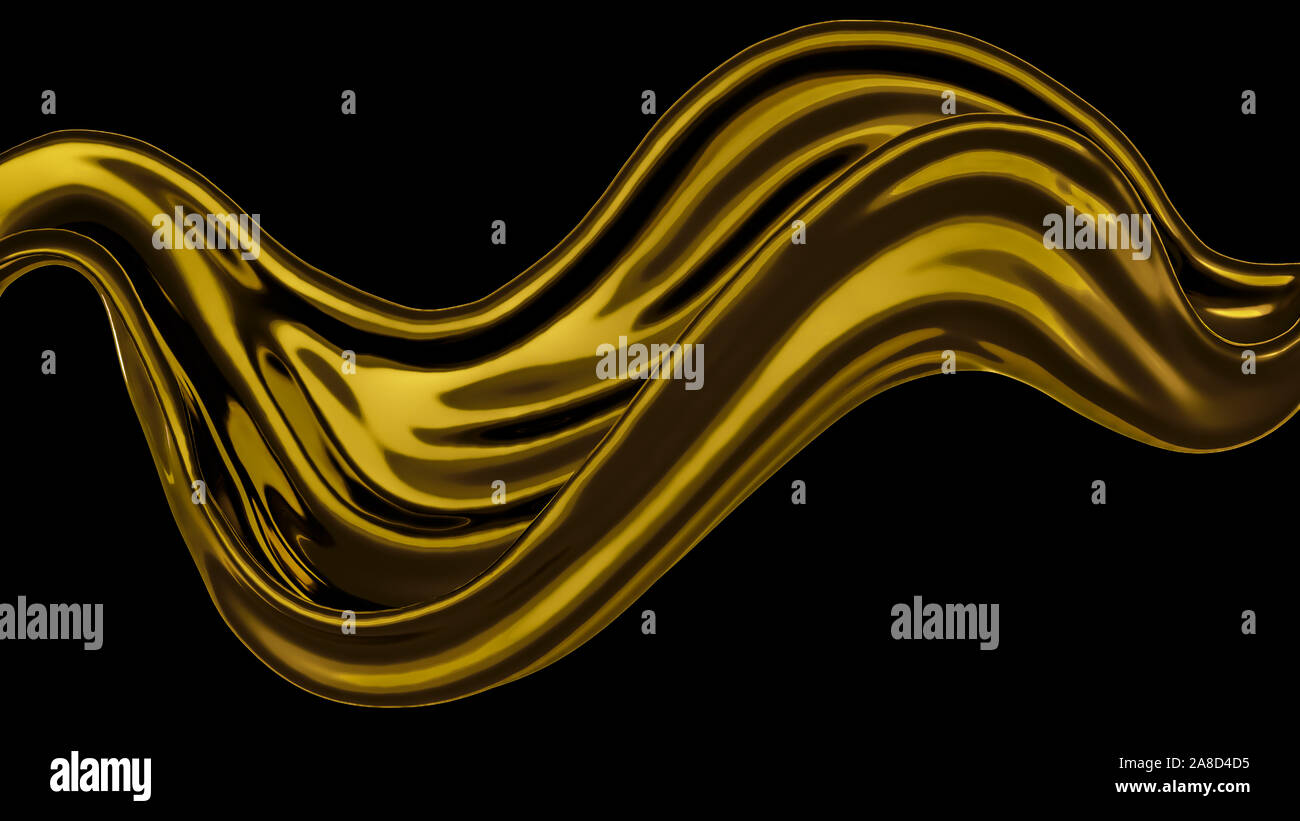 A splash of thick, golden liquid. 3d rendering, 3d illustration Stock ...