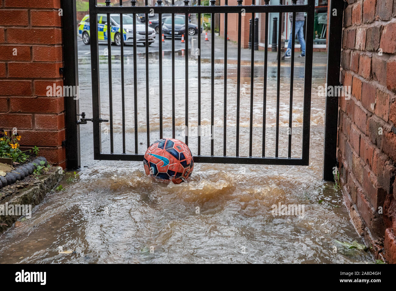 Worksop, UK. 8th November 2019. Flooding in Worksop, UK, following ...