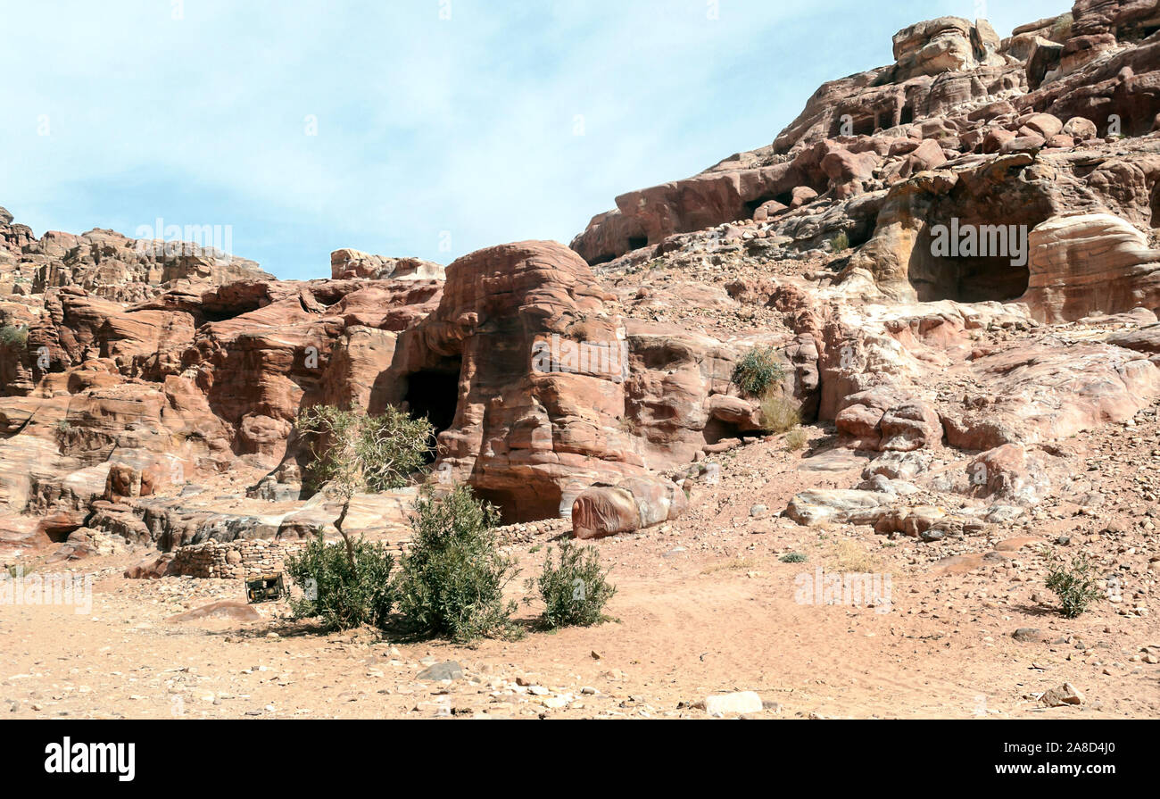Ruins of the ancient city of Petra in Jordan. Petra is an important ...
