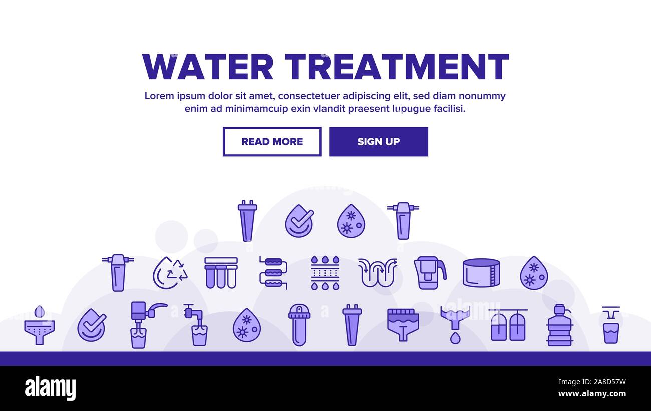 Water Treatment Vector Thin Line Icons Set Stock Vector Image & Art - Alamy