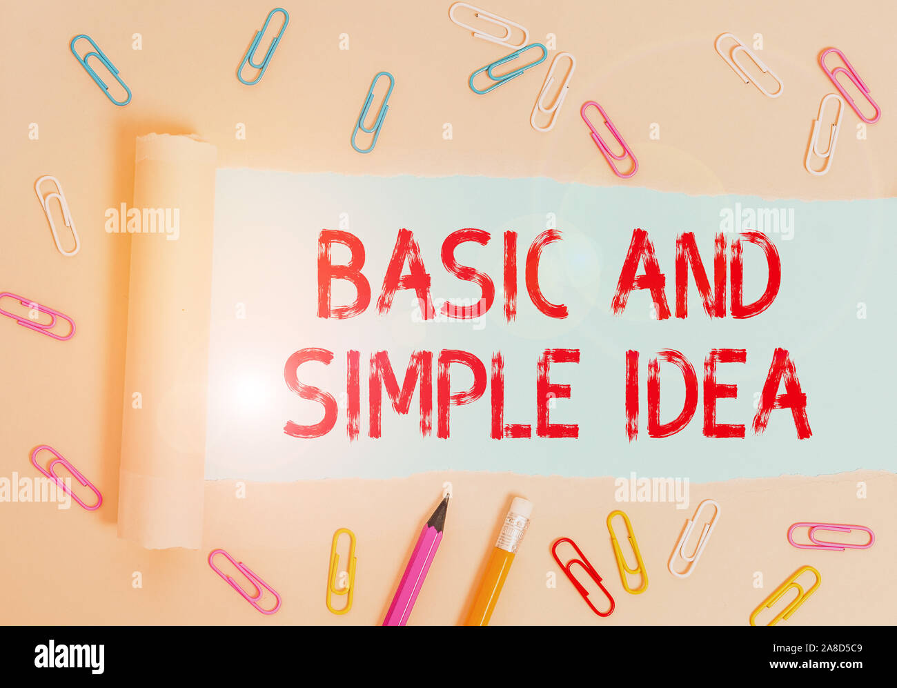 Writing note showing Basic And Simple Idea. Business concept for Plain ...