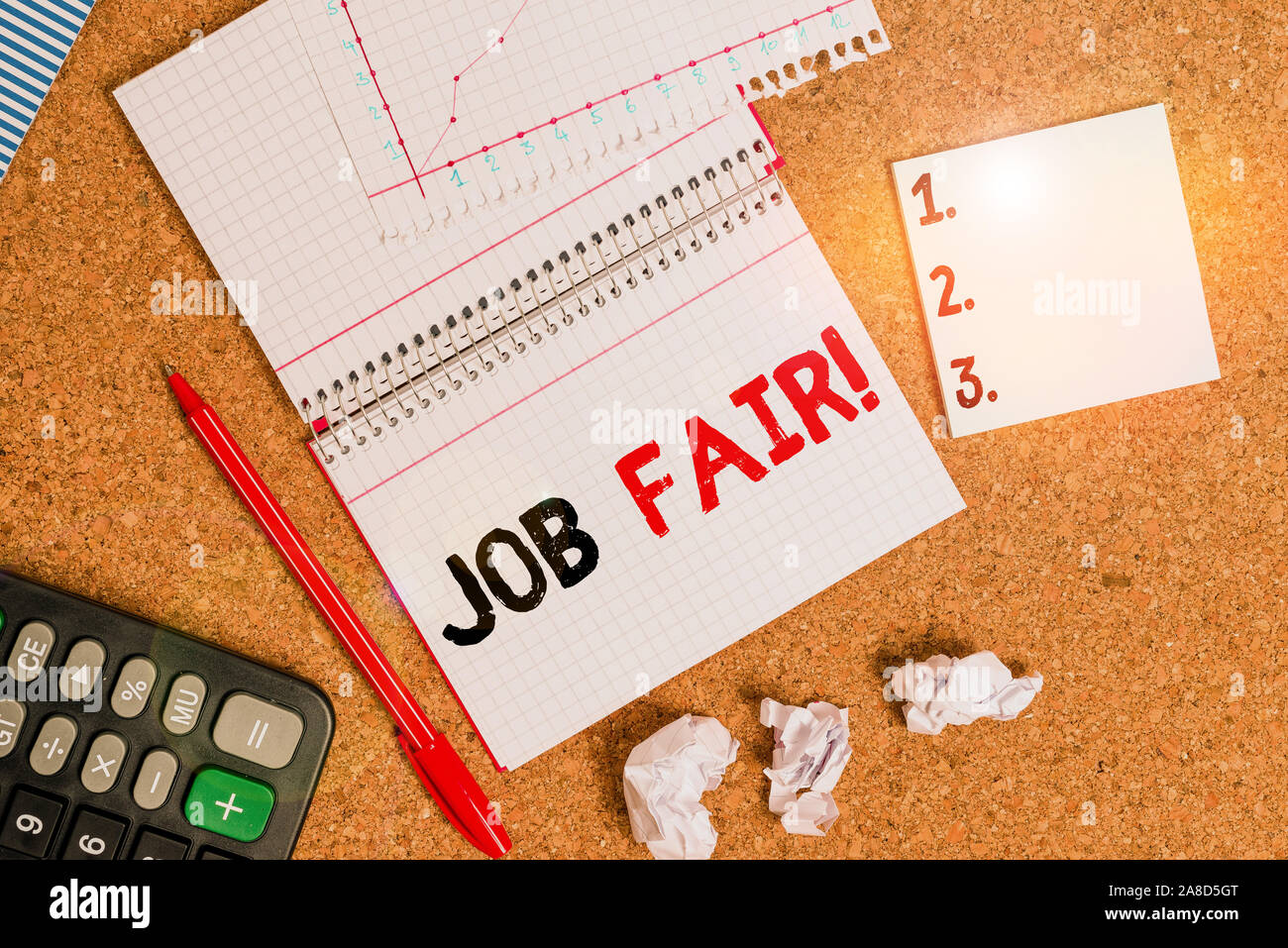 Writing note showing Job Fair. Business concept for event where ...